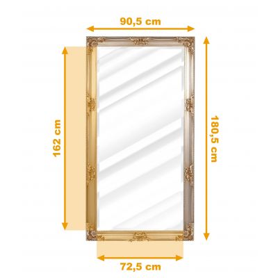 Lustro ATERIA w Klasycznej Szampańskiej Prostokątnej Ramie 90x180 ...